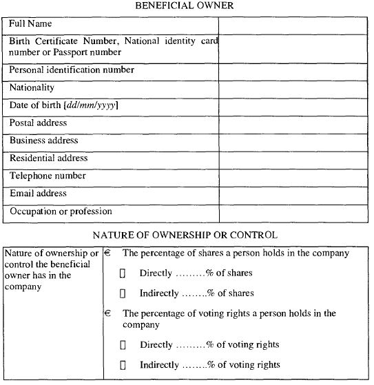 The Companies (Beneficial Ownership Information) Regulations - Kenya Law