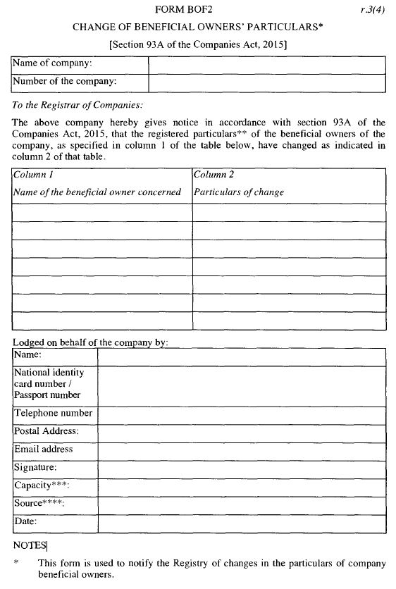 The Companies (Beneficial Ownership Information) Regulations - Kenya Law