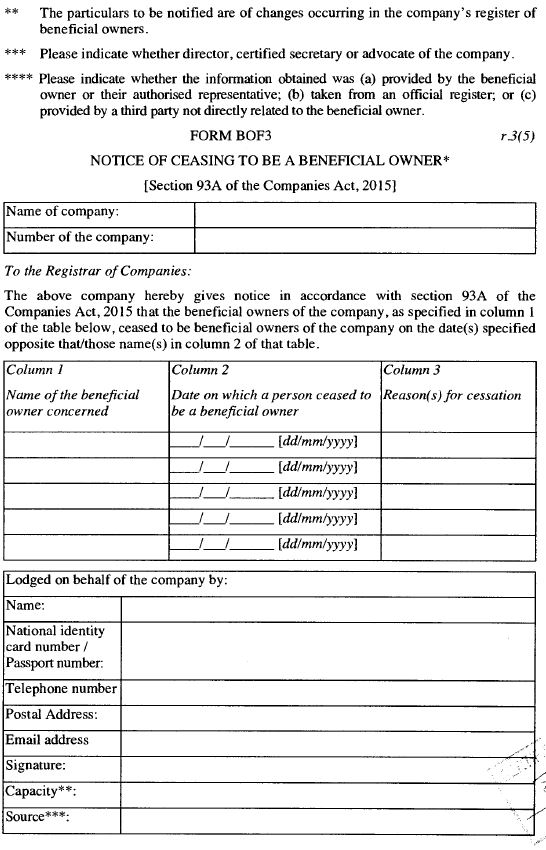 The Companies (Beneficial Ownership Information) Regulations - Kenya Law